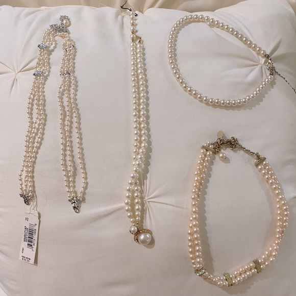 Monet | Jewelry | Monet Pearls Crystals Chokers Or Anklets | Poshmark